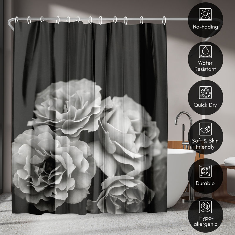 East Urban Home Floral Shower Curtain Moody Roses by Chaos & Wonder ...
